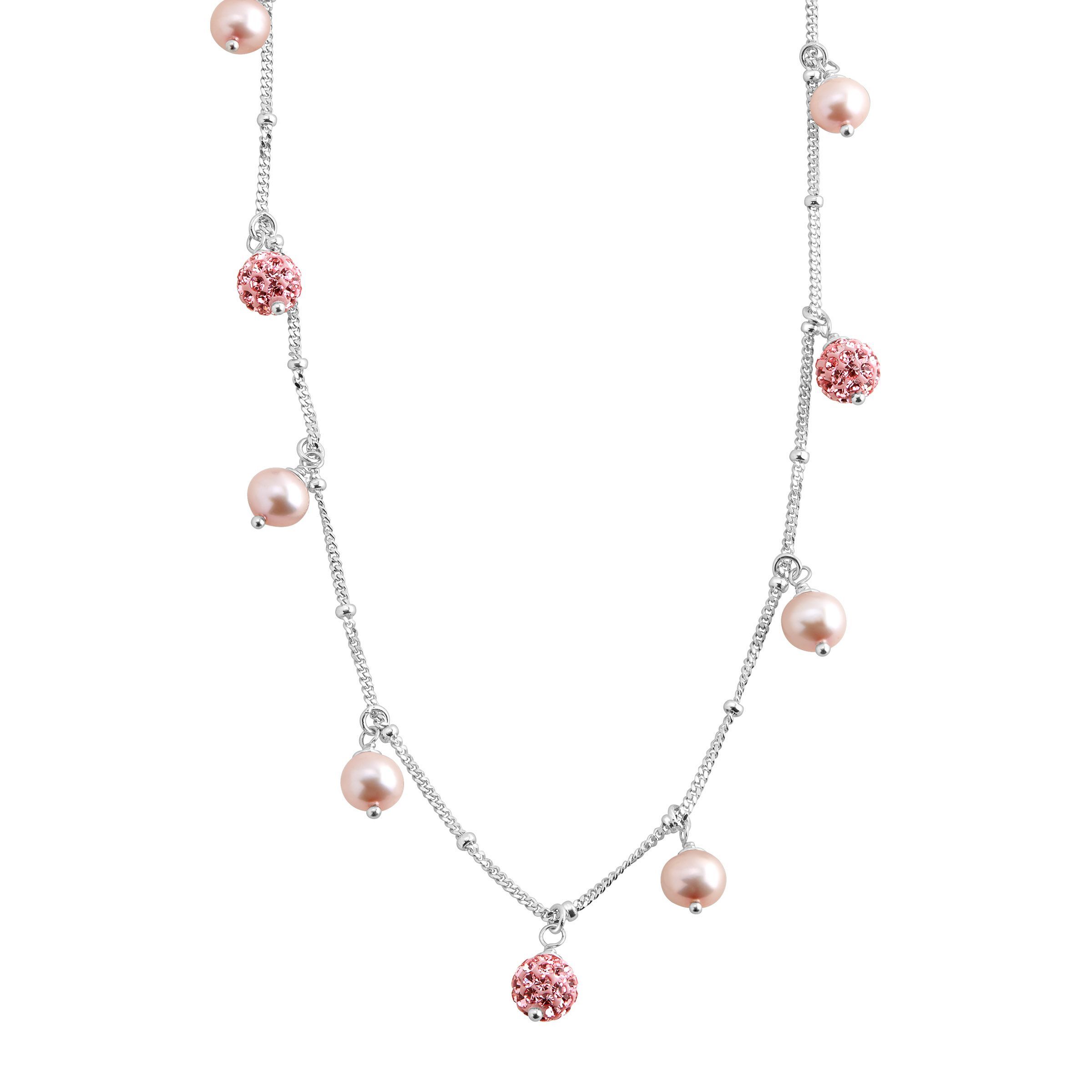 Honora Girl's Light Pink Freshwater Pearl Necklace w Crystals in ...
