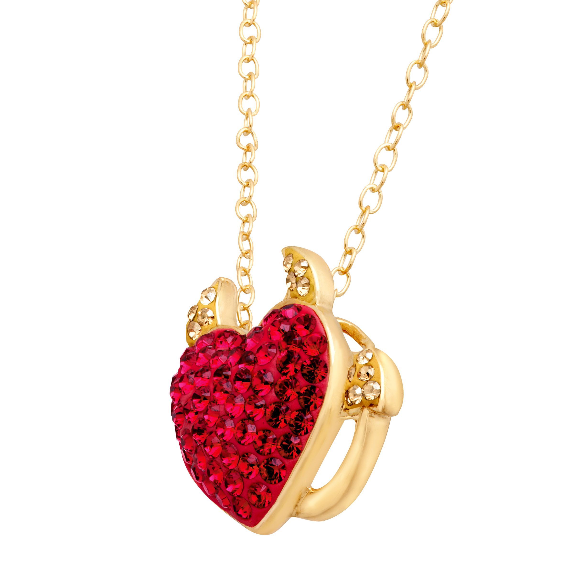 Crystaluxe Devil Pendant with Crystals 14K Gold-Plated Sterling Silver ...
